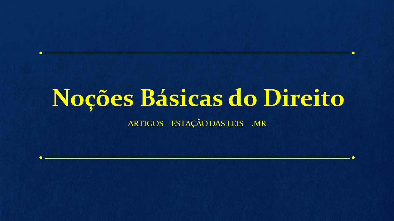 Noções Básicas do Direito - Estação das Leis - Introdução ao Direito